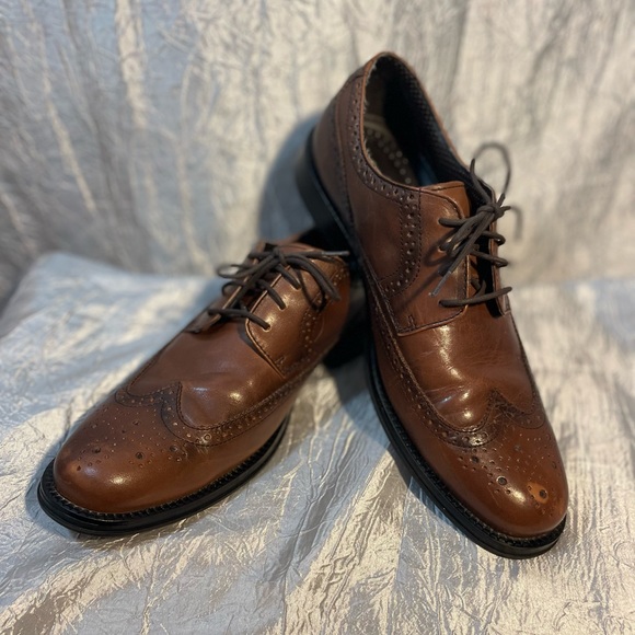 Chaps | Shoes | Chaps Mens Brown Leather Wing Tip Oxford Derby Lace Up ...